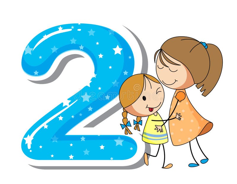 Nummer twee vector illustratie. Illustration of aantal - 46225935