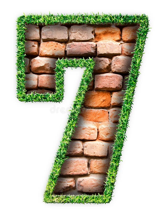 Nummer Zeven Symbolen Van De Cijfers in De Vorm Van Een Weg Met Het ...