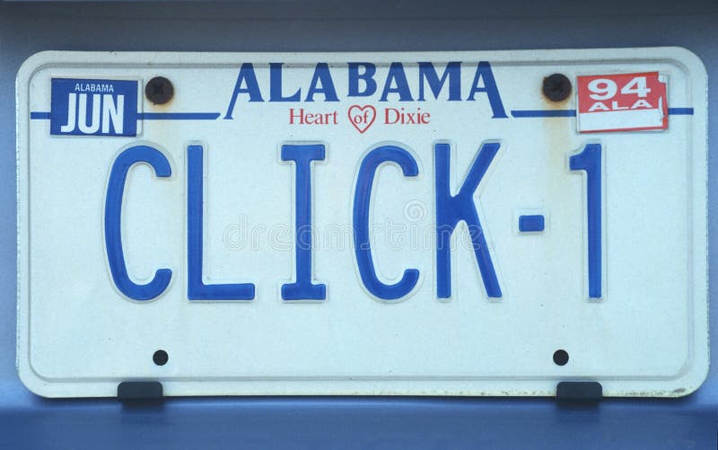 Nummerplaat in Alabama redactionele afbeelding. Image of leuze - 23167165
