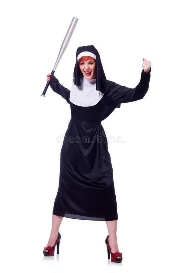 Nun with baseball stock photo. Image of peace, beautiful - 46293594