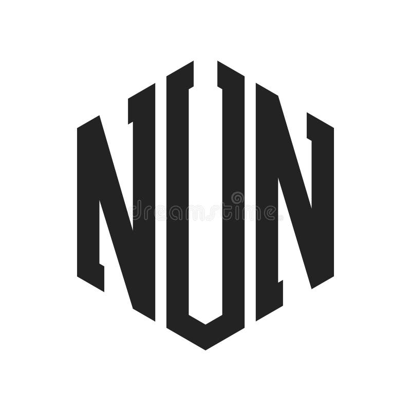 NUN Logo Design. Initial Letter NUN Monogram Logo Using Hexagon Shape ...