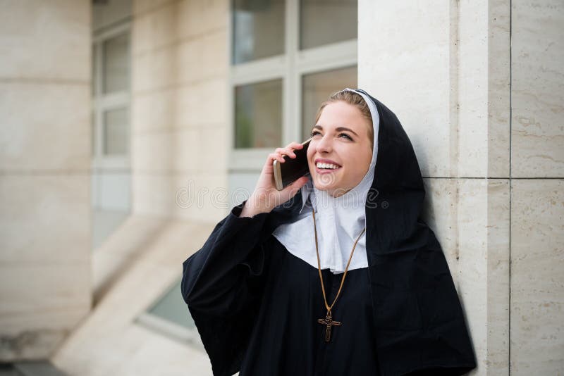 Nun - modern life stock image. Image of young, catholic - 76778731