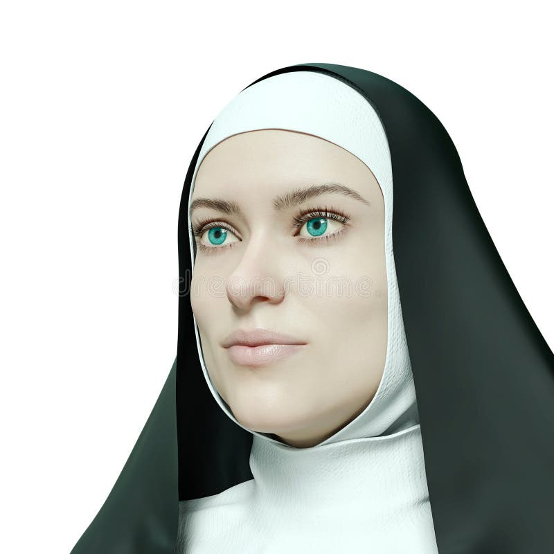 Nun portrait side view stock illustration. Illustration of catholicism ...