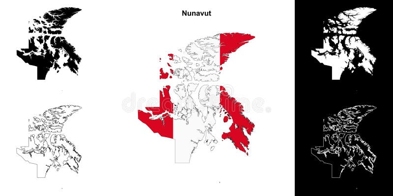 Nunavut outline map stock illustration. Illustration of canada - 342098421