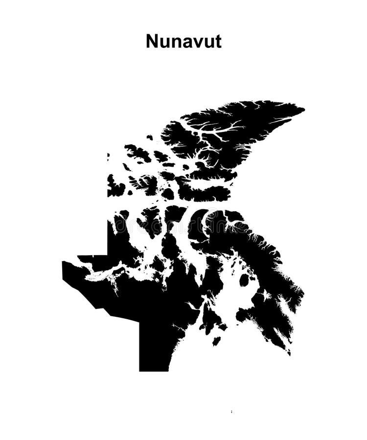 Nunavut outline map stock illustration. Illustration of boundaries ...