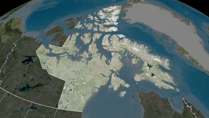 Nunavut, Canada - Highlighted. Satellite Stock Illustration ...