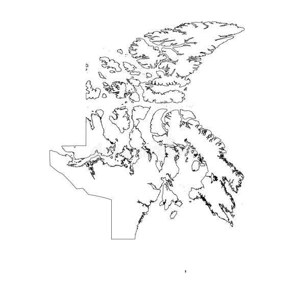 Nunavut outline map stock vector. Illustration of blank - 379391416