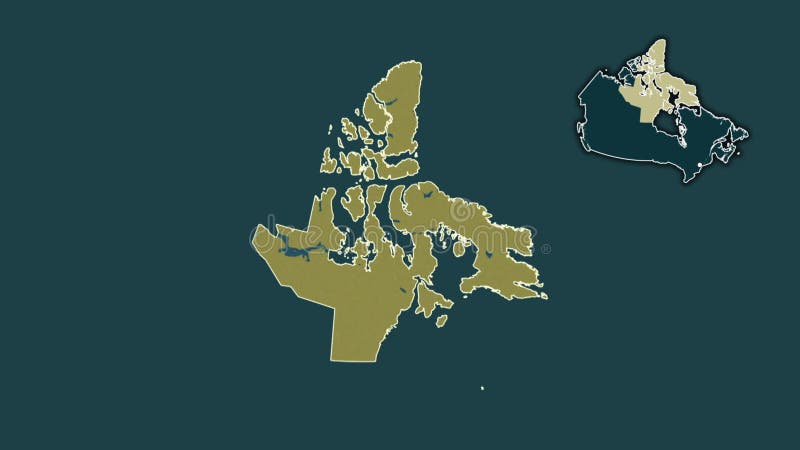 Nunavut - Territory of Canada, Extruded and Isolated. Pattern Stock Footage - Video of region ...