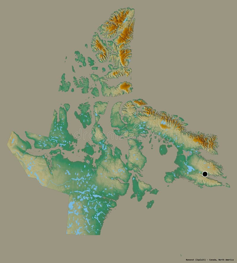 Nunavut, Territory of Canada, on White. Satellite Stock Illustration ...