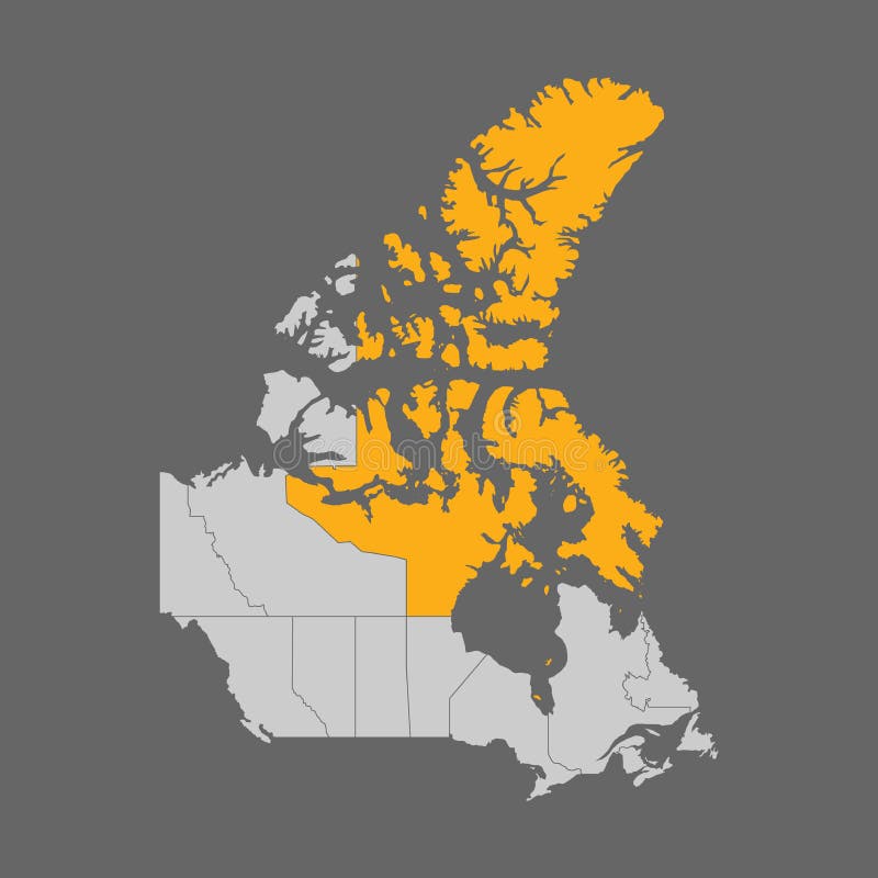 Nunavut Territory Highlighted on the Map of Canada Stock Vector ...
