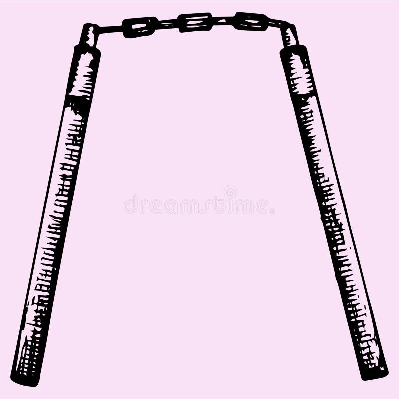 Image of nunchaku weapon stock illustration. Illustration of asian ...