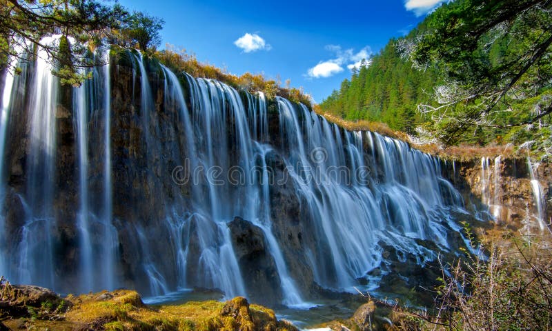 The waterfall stock photo. Image of rocks, exposure, trees - 44061878