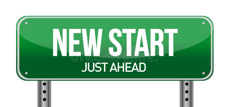 Nuova Segnaletica Stradale Start Illustrazione di Stock - Illustrazione ...