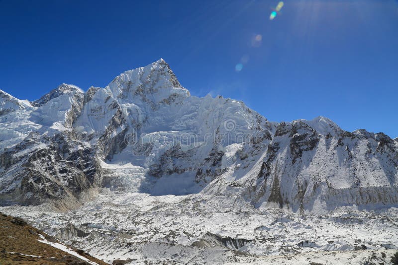 Nuptse Summit beside of Everest from Kallapather Summit Stock Image ...