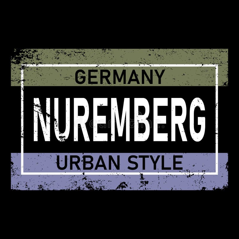 Nuremberg Flat Design Typographic Vector Illustration on White Stock ...