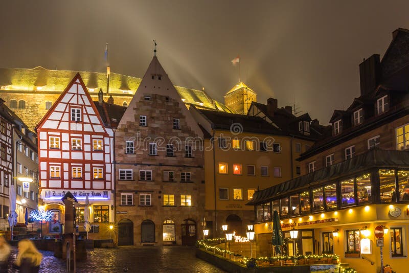 Nuremberg- Foggy Night-old Town Editorial Photo - Image of franconia ...