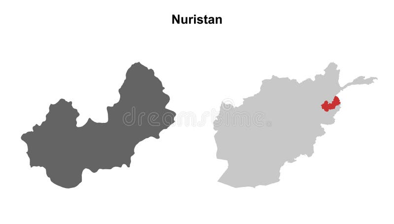 Nuristan outline map stock illustration. Illustration of nuristan ...