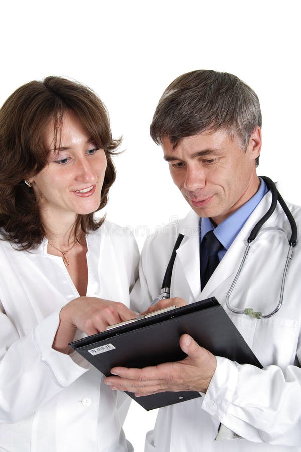 Medical People Reading, Isolated Stock Photo - Image of nurse, medicine ...