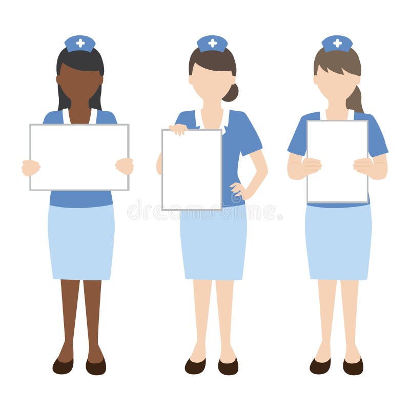 Nurse with blank sign stock vector. Illustration of female - 47382750