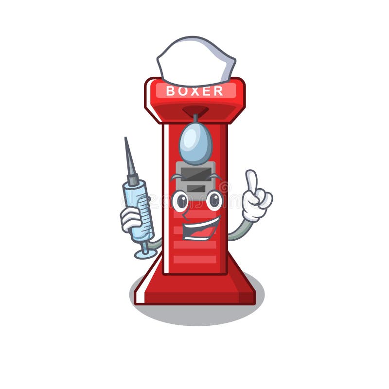 Nurse Boxing Game Machine on the Cartoon Stock Vector - Illustration of ...