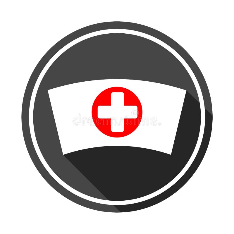 Nurse cap icon sticker stock vector. Illustration of nursing - 84110076