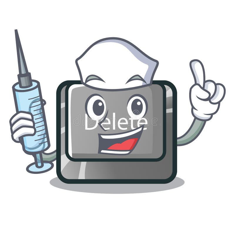 Nurse Cartoon Delete Button Located on Keyboard Stock Vector ... Nurse Cartoon Delete Button Located on Keyboard Stock Vector ...