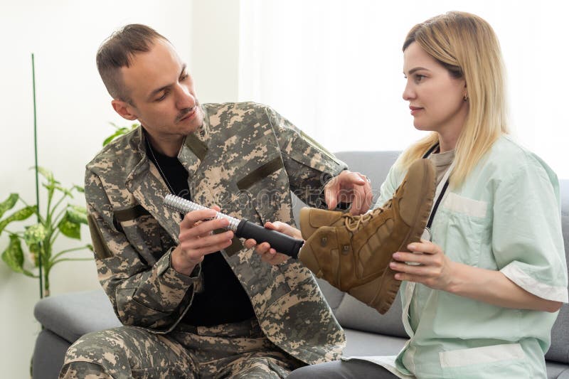 Nurse Checking or Examination on Patient Leg in Hospital Stock Image ...