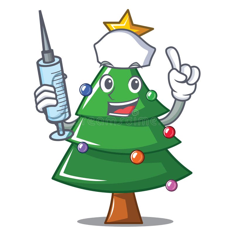 Nurse Christmas Tree Character Cartoon Stock Vector - Illustration of ...