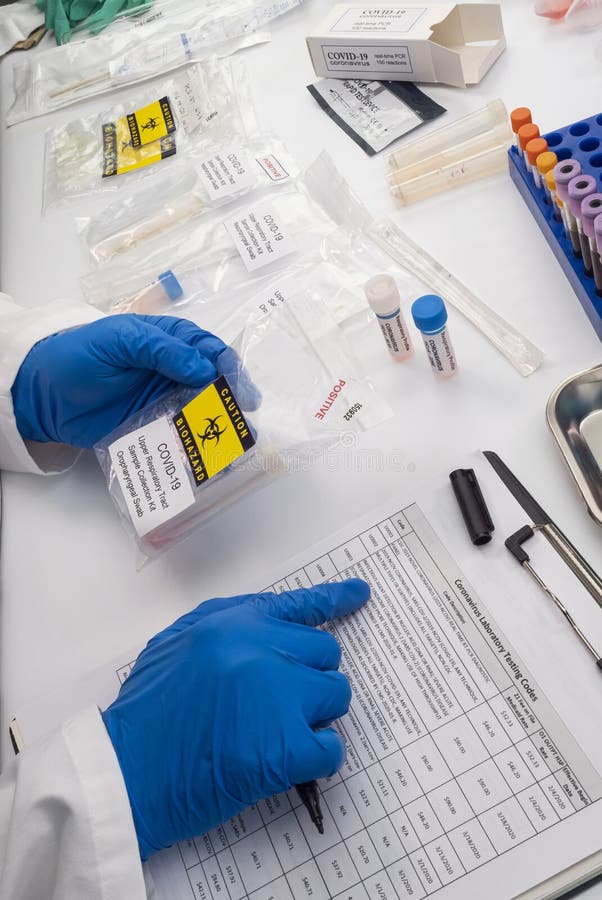 Nurse Comparing Positive Covid-19 Test Results of Infected Persons ...