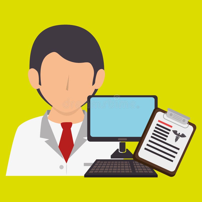 Nurse Computer Service Health Stock Illustration - Illustration of ...