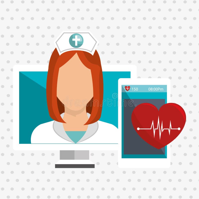Pc Monitor Nurse Stock Illustrations – 217 Pc Monitor Nurse Stock ...