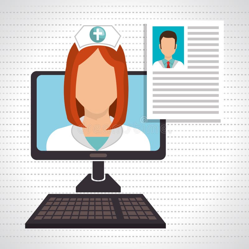 Pc Monitor Nurse Stock Illustrations – 201 Pc Monitor Nurse Stock ...