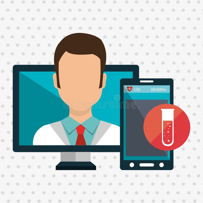 Nurse Computer Service Health Stock Illustration - Illustration of ...