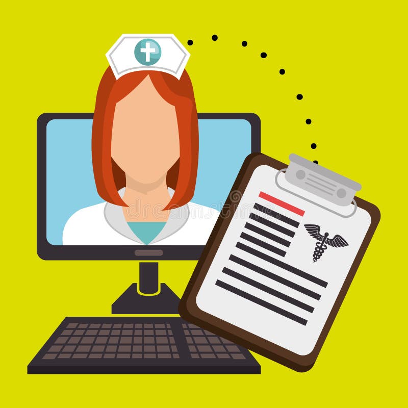 Pc Monitor Nurse Stock Illustrations – 217 Pc Monitor Nurse Stock ...
