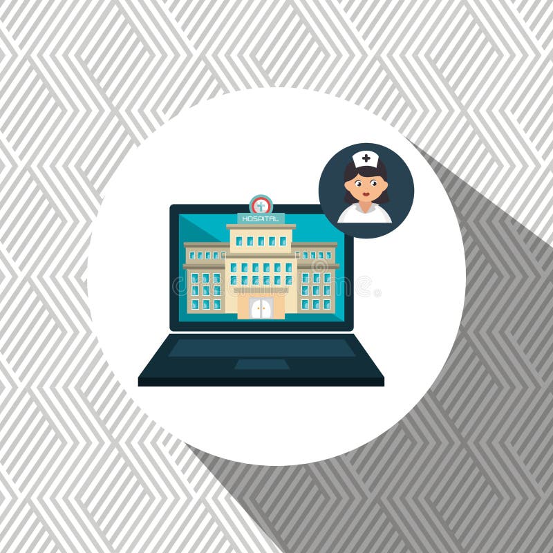 Nurse Computer Service Health Stock Illustration - Illustration of ...