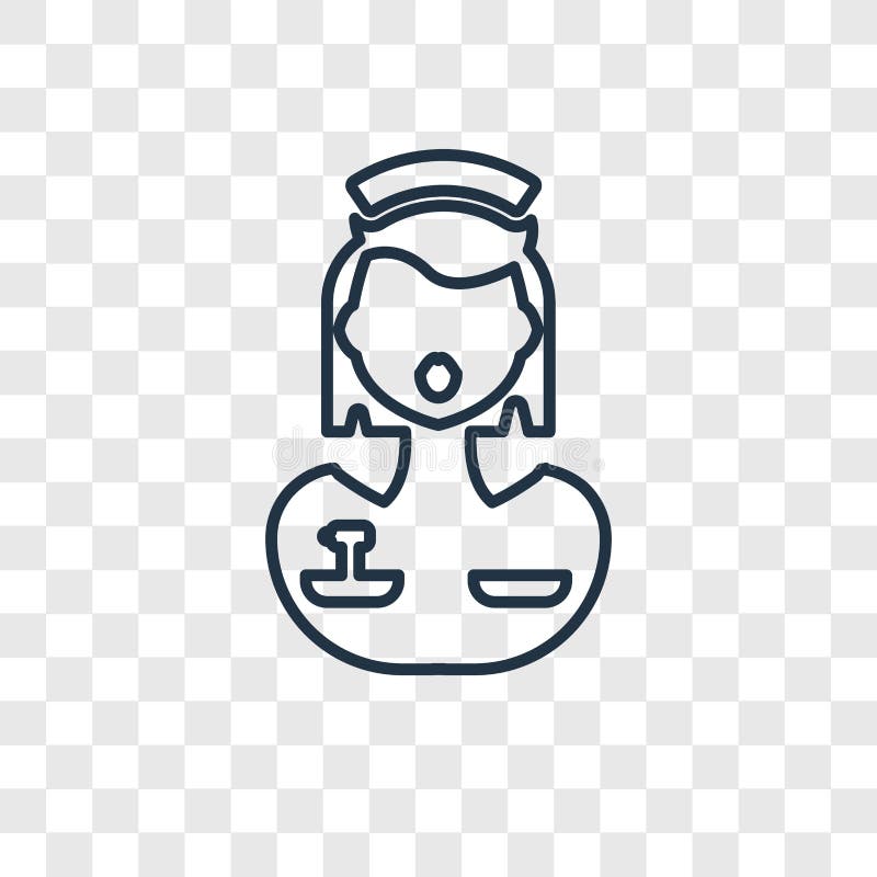 Nurse Concept Vector Linear Icon Isolated on Transparent Background ...