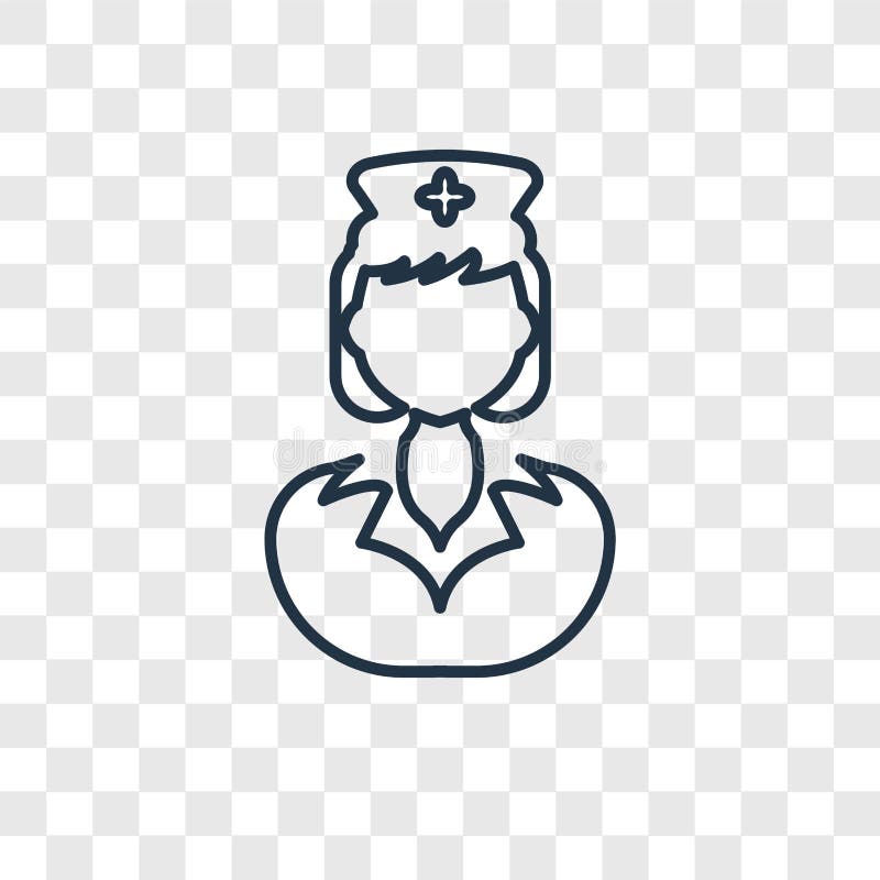 Nurse Concept Vector Linear Icon Isolated on Transparent Background ...