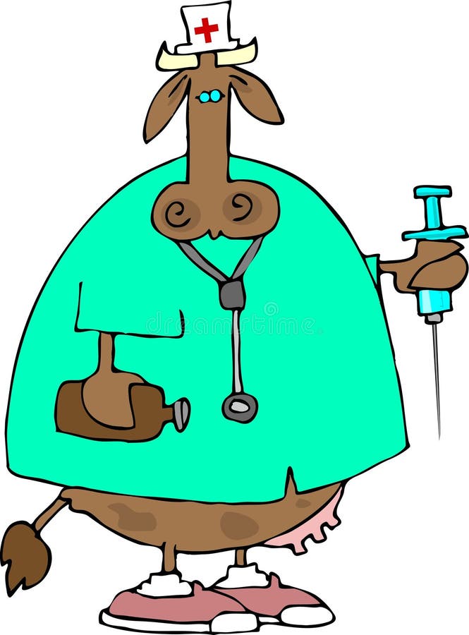 Nurse Cow stock vector. Illustration of bull, nurse, stethoscope - 1883064