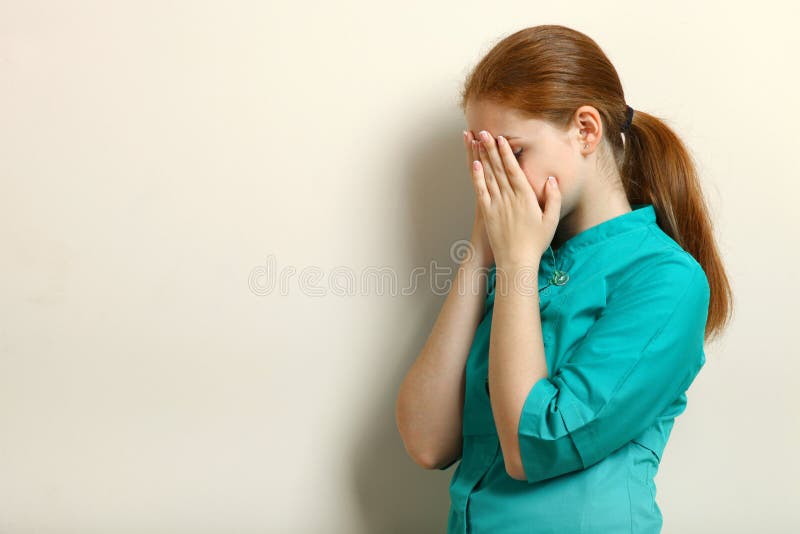 Nurse with crying baby stock photo. Image of crying, caring - 52006824