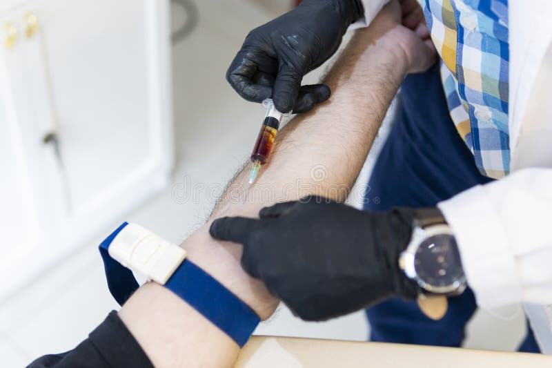 Nurse Drawing Blood from Patient Stock Photo - Image of check ...