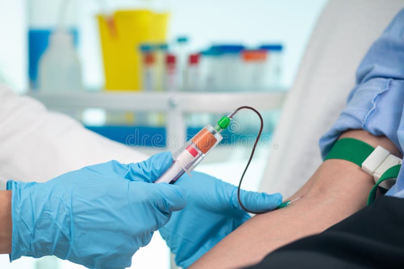 Nurse Draws Blood for Lab Tests, Performing Phlebotomy Stock Image ...