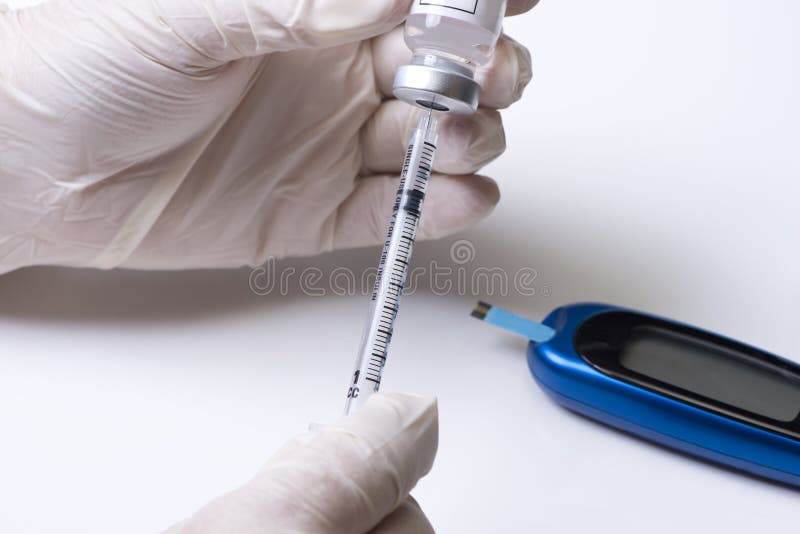Insulin Draw with Glaucometer Stock Photo - Image of inject, hospital ...