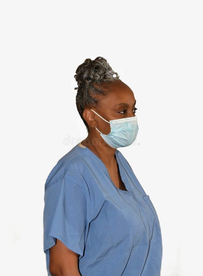 A Nurse Dressed in Hospital Scrubs Stock Photo - Image of hair, labor ...