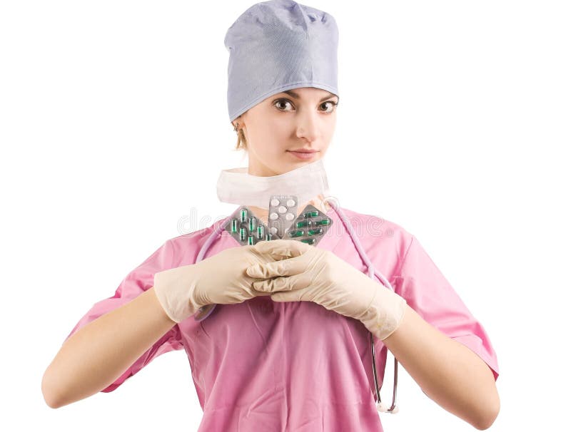 Beauty nurse in uniform stock photo. Image of isolated - 12358010