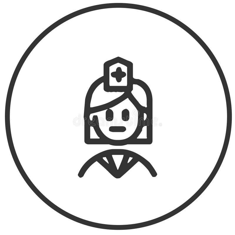 Nurse Frontline Worker Icon Vector Illustration Stock Illustration ...