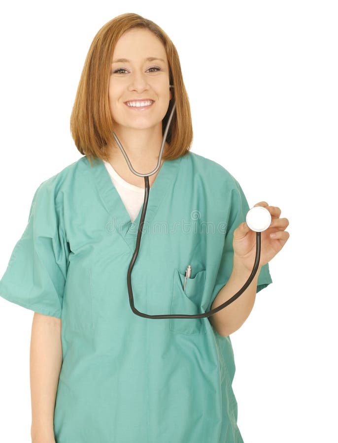 Nurse Getting Ready To Do Check Up Stock Image - Image of expression ...