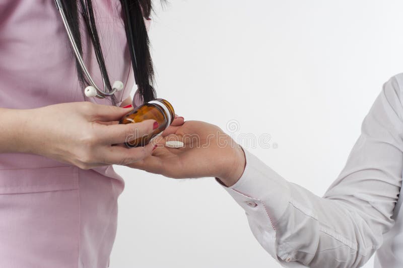 Nurse Give Pills To Patient Stock Image - Image of tablets, antibiotic ...