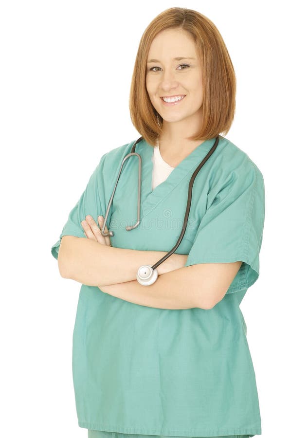 Nurse In Green Uniform Folding Hand Picture. Image: 5430075