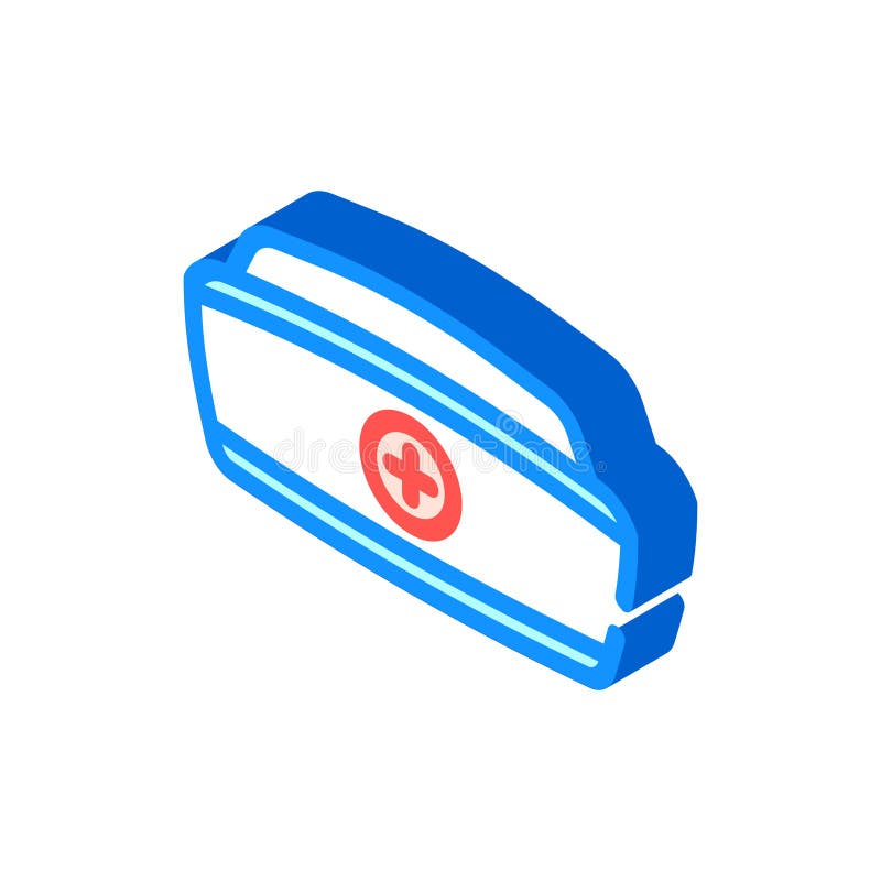 Nurse Hat Cap Isometric Icon Vector Illustration Stock Vector ...