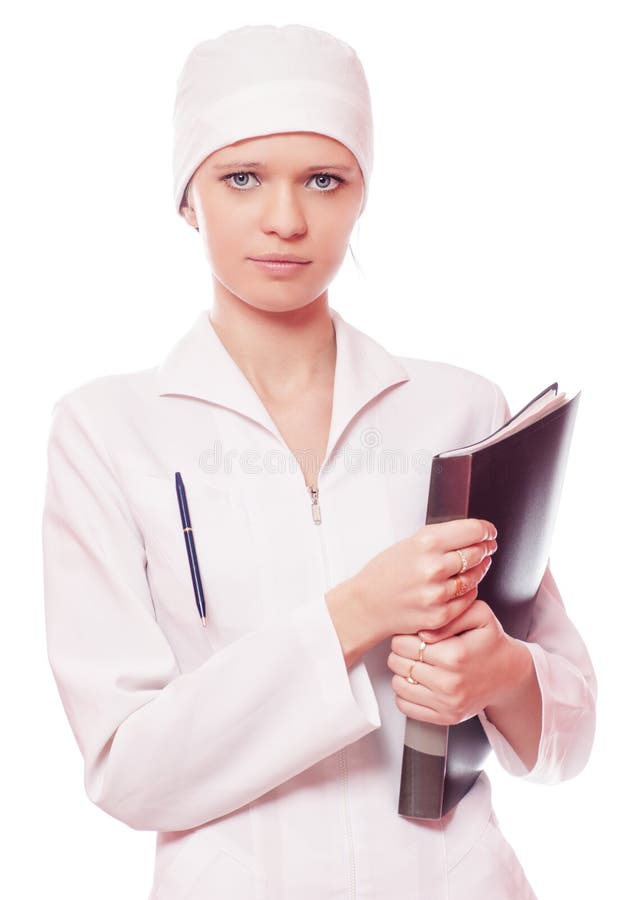 Nurse holding folder stock photo. Image of holding, attractive - 83228812